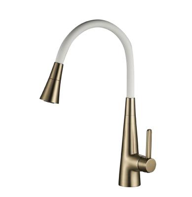 China Oersitor Kitchen Sink Faucet 4 Modes Flexible Pipe Hot Cold Water Mixer Tap Single Handle Free Rotation Crane (S70 brush gold) for sale