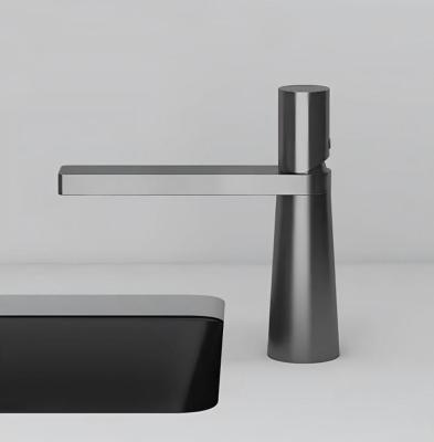 China Oersitor Modern Basin Faucet Brushed Gold Brass Bathroom Mixer Faucet Gunmetal Grey Washbasin Faucet Single Handle Single Hole Wash Sink Water Tap (R35 gunmetal grey) for sale