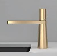 China Oersitor Modern Basin Faucet Brushed Gold Brass Bathroom Mixer Faucet Gunmetal Grey Washbasin Faucet Single Handle Single Hole Wash Sink Water Tap (R35 brush gold) for sale