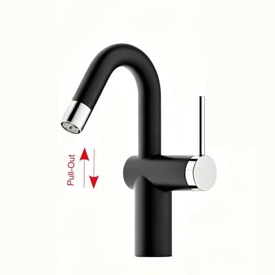 China Oersitor Single-Handle Brass Kitchen Faucet Sense Faucet with Pull Out Sprayer Mixer Water Tap for Kitchen Sink (S72 black) for sale