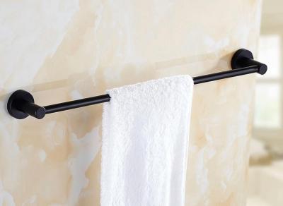 China Oersitor Wall-Mounted 60cm Single Towel Bar SUS304 Stainless Steel Brushed Black Simple Elegant Bathroom Towel Racks (8803 black) for sale