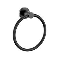 China Oersitor Bathroom Towel Ring Hook Hardware Accessories Storage Holder 304 Stainless Steel Hand Towel Holder Modern Round Towel Hanger (8806 matte black) for sale