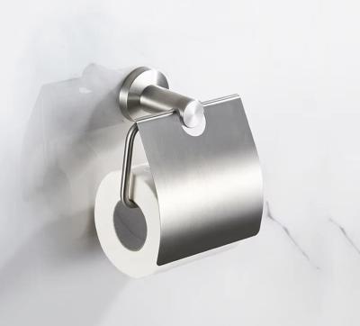 China Oersitor Black/Brushed Gold Stainless Steel Toilet Paper Holder Wall Mounted Bathroom Tissue Roll Dispenser Rack with Protective Cover (8805 ss brushed) for sale
