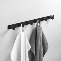 China Black Robe Hook Wall Mounted Towel Coat Rack Creative Clothes Key Holder Hanger for Bathroom Kitchen 3 4 5 6  Hooks BY SIZE (HQ106) for sale