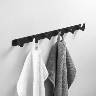 China Black Robe Hook Wall Mounted Towel Coat Rack Creative Clothes Key Holder Hanger for Bathroom Kitchen 3 4 5 6  Hooks BY SIZE (HQ106) for sale