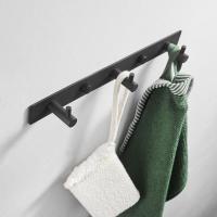 China Black Robe Hook Wall Mounted Towel Coat Rack Creative Clothes Key Holder Hanger for Bathroom Kitchen 3 4 5 6  Hooks BY SIZE (HT103) for sale
