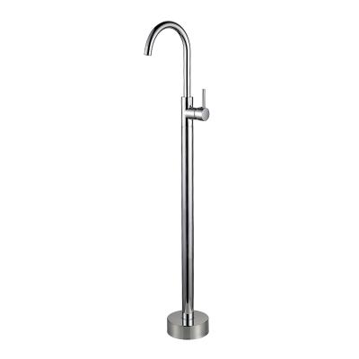 China Oersitor Luxury Brass Bathroom Faucet Floor Free Standing Faucet with Simple 1 Handle Hot and Cold Bathtub Mixer Faucet (FSB01 chroome) for sale