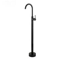 China Oersitor Luxury Brass Bathroom Faucet Floor Free Standing Faucet with Simple 1 Handle Hot and Cold Bathtub Mixer Faucet (FSB01 matte black) for sale