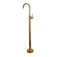 China Oersitor Luxury Brass Bathroom Faucet Floor Free Standing Faucet with Simple 1 Handle Hot and Cold Bathtub Mixer Faucet (FSB01 gold) for sale