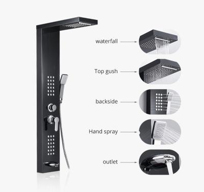 China Oersitor Commercial Polished SUS304 Stainless Steel Shower Tower System with Hydro Massage Jets for Resort Project (YQ-2018) for sale