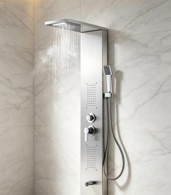 China Oersitor Commercial Polished SUS304 Stainless Steel Shower Tower System with Hydro Massage Jets for Resort Project (YQ-2016) for sale
