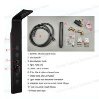 China Modern Stainless Steel Bathroom Shower Set 304 Rainfall Showerhead Handheld Spray Brushed Matte Black/White Surface Shower Panel (YQ-2021B matte black) for sale