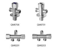 China 304 Stainless Steel Washing Machine Faucet Laundry Bathroom Bibcock Garden Faucet Two Way Water Connector Angle Valve Quick Opening (QM6201) for sale