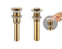 China Oersitor Bathroom Pop Up Drain Pipe Kits Sink Waste Stopper Valve Washbasin Water Head Leaking Stopper Set Basin Faucet Accessories (Y34 Y35 gold) for sale