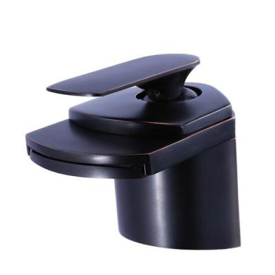 China Oersitor Luxury Bathroom Faucet Widespread Waterfall Spout Deck Mounted Solid Brass Single Handle Faucets Mixer Water Tap (B61 black) for sale