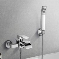 China Oersitor Waterfall Bathtub Faucets Chrome Brass Shower Set Bathtub Mixer Tap Single Handle Shower Wall Mounted For Bathroom (C55bs chrome) for sale