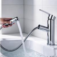 China Oersitor Basin Faucets Pull Out Bathroom Sink WC Mixer Taps Hot and Cold Deck Mounted Bathroom Faucet Hair Salon Faucet (S28 chrome) for sale