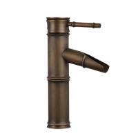 China Oersitor Brass Bamboo Shape Faucet Deck Mounted Single Handle Basin Faucet Hot and Cold Water Anti-corrosion Sink Faucet Bathroom (U1 antique) for sale