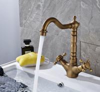 China Oersitor Antique Faucet Bathroom Faucet Mixer in the Bathroom Washbasin Taps Mixer with Two Handles Deck Mounted Hot Cold Water (U25 antique) for sale