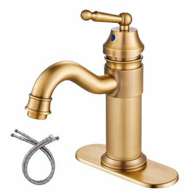 China Oersitor Amazon Antique Faucet Bathroom Faucet Mixer in the Bathroom Washbasin Taps Mixer One Handle Deck Mounted Hot Cold Water (U31 antique) for sale