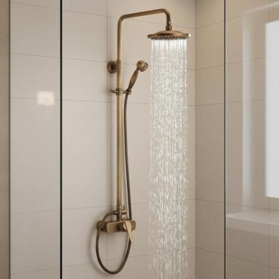 China Oersitor Bathroom Shower Set Mixer Faucet with Brass Body Zinc Handle and SU304 Shower Bar Antique Finish Shower (X21 antique) for sale