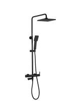 China Oersitor Bathroom Shower Set Dual Handle Mixer Faucet with Brass Body Zinc Handle and SU304 Shower Bar Chrome Black Finish 3 Way Shower (X3B matte black) for sale