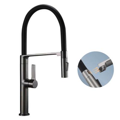 China Oersitor Magnetic Universal Tube Kitchen Faucet 2 Modes Flexible Pipe Hot Cold Water Mixer Tap Single Handle Free Rotation Crane Faucet (S79 gunmetal) for sale