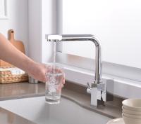 China Oersitor 3-in-1 Kitchen Faucet Dual Swivel Spout Drinking Water Filter Brass Purifier Vessel Sink Mixer Tap Hot and Cold Water Torneira (DW04B chrome) for sale