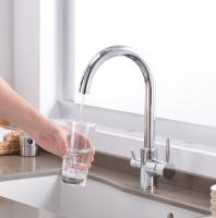 China Oersitor 3-in-1 Kitchen Faucet Dual Swivel Spout Drinking Water Filter Brass Purifier Vessel Sink Mixer Tap Hot and Cold Water Torneira (DW05 chrome) for sale