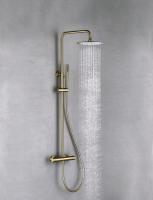 China Oersitor Bathroom Shower Set Brass Cold Start Shower Mixer Faucet with Brass Body Zinc Handle and SU304 Shower Bar Brush Gold Finish (X10 mixer gold) for sale