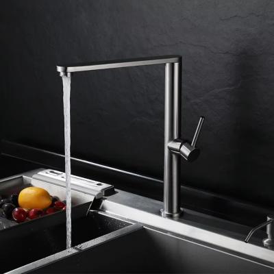 China SUS304 Stainless Steel Faucet with Full Set Construction and Ceramic Cartridge Includes Two Stainless Steel Flexible Hoses High Body Kitchen Faucet (SS26 ss brushed) for sale