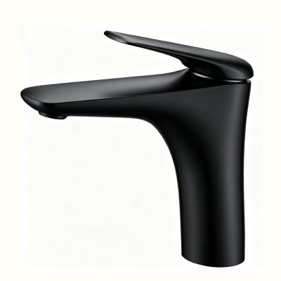 China Oersitor Luxury Bathroom Basin Faucet Deck Mount SUS304 Basin Mixer Faucet Brushed gold/Black/Gun gray Lavatory Sink Tap Crane Single Handle Faucet (SS21 matte black) for sale