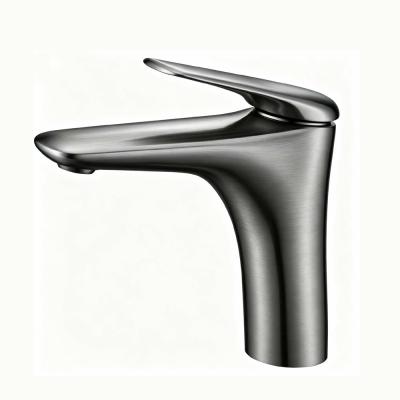 China Oersitor Luxury Bathroom Basin Faucet Deck Mount SUS304 Basin Mixer Faucet Brushed gold/Black/Gun gray Lavatory Sink Tap Crane Single Handle Faucet (SS21 gunmetal) for sale