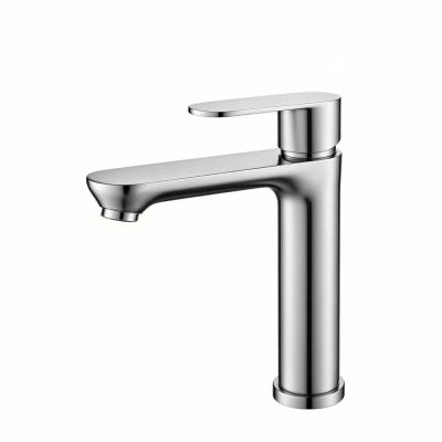 China Oersitor 304 Stainless Steel Bathroom Sink Faucet Hot Cold Mixer Tap Single Handle Washbasin Faucet for Vanity (SS16 ss brushed) for sale
