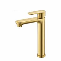 China Oersitor 304 Stainless Steel Bathroom Sink Faucet Hot Cold Mixer Tap Single Handle Washbasin Faucet for Vanity (SS16H brush gold) for sale