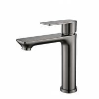 China Oersitor 304 Stainless Steel Bathroom Sink Faucet Hot Cold Mixer Tap Single Handle Washbasin Faucet for Vanity (SS16B gunmetal) for sale