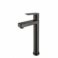 China Oersitor 304 Stainless Steel Bathroom Sink Faucet Hot Cold Mixer Tap Single Handle Washbasin Faucet for Vanity (SS18H matte black) for sale