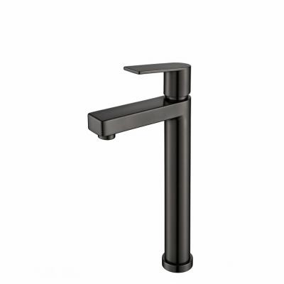 China Oersitor 304 Stainless Steel Bathroom Sink Faucet Hot Cold Mixer Tap Single Handle Washbasin Faucet for Vanity (SS18H matte black) for sale