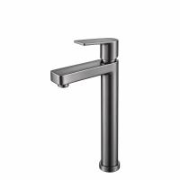 China Oersitor 304 Stainless Steel Bathroom Sink Faucet Hot Cold Mixer Tap Single Handle Washbasin Faucet for Vanity (SS18H gunmetal) for sale