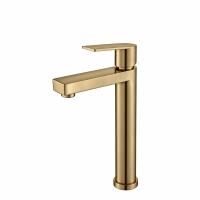 China Oersitor 304 Stainless Steel Bathroom Sink Faucet Hot Cold Mixer Tap Single Handle Washbasin Faucet for Vanity (SS18H brush gold) for sale