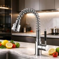 China Oersitor Simple Copper Alloy Kitchen Sink Faucet Spring-loaded Kitchen Hot and Cold Mixing Faucet Universal Swivel Kitchen Sink Faucet (S24B) for sale