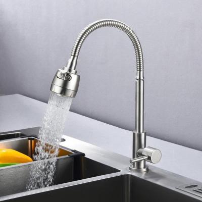 China Oersitor Kitchen Faucet Stainless Steel Kitchen Sink Faucet Stream Sprayer Nozzle 360 Degrees Kitchen Sink Cold Water Taps (V17B ss brushed) for sale