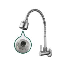 China Oersitor Kitchen Faucet Stainless Steel Kitchen Sink Faucet Stream Sprayer Nozzle 360 Degrees Kitchen Sink Cold Water Taps (V17BW ss brushed) for sale
