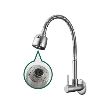 China Oersitor Kitchen Faucet Stainless Steel Kitchen Sink Faucet Stream Sprayer Nozzle 360 Degrees Kitchen Sink Cold Water Taps (V17BW ss brushed) for sale