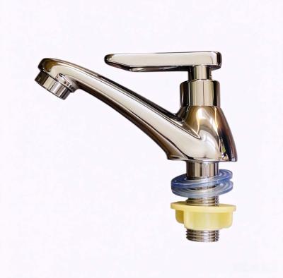 China Oersitor Wholesale Zinc Brass Single Cold Basin Faucet Modern Minimalist Bathroom Balcony Household Wash Basin Quick Opening (FL09B chrome) for sale