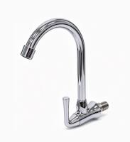 China Oersitor Wall-mounted Zinc Single Cold Basin Faucet Modern Minimalist Bathroom Balcony Household Wash Basin Quick Opening (FK-10BW chrome) for sale