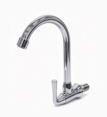 China Oersitor Wall-mounted Zinc Single Cold Basin Faucet Modern Minimalist Bathroom Balcony Household Wash Basin Quick Opening (FK-10BW chrome) for sale