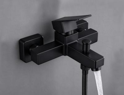 China Oersitor SUS304 Stainless Steel Faucet Bath Shower SS Brsuhed with 35mm Ceramic Cartridge and Wall Mounted Installation Fittings (SS08bs matte black) for sale
