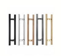 China Thick Glass Door Handle Stainless Steel Handle Bathroom Sliding Door Knobs and Pulls Door Handles for Interior / Exterior Doors Hardware (Y3000 series) for sale