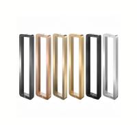 China Thick Glass Door Handle Round Square Stainless Steel Handle Bathroom Sliding Door Knobs and Pulls Door Handles for Interior / Exterior Doors Hardware (Y57000 series) for sale
